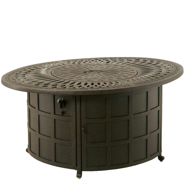 Hanamint Mayfair 39" x 52" Oval Enclosed Gas Fire Pit Table - 208091 ...