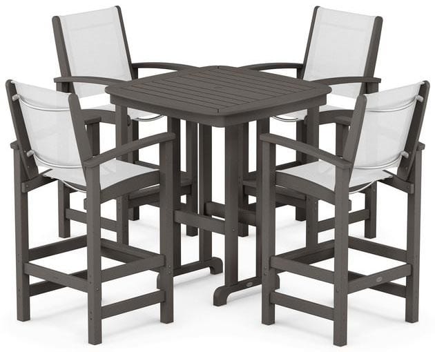 POLYWOOD® Bar Set - Coastal 5-Piece in Vintage Finish - PWS210-1-V ...